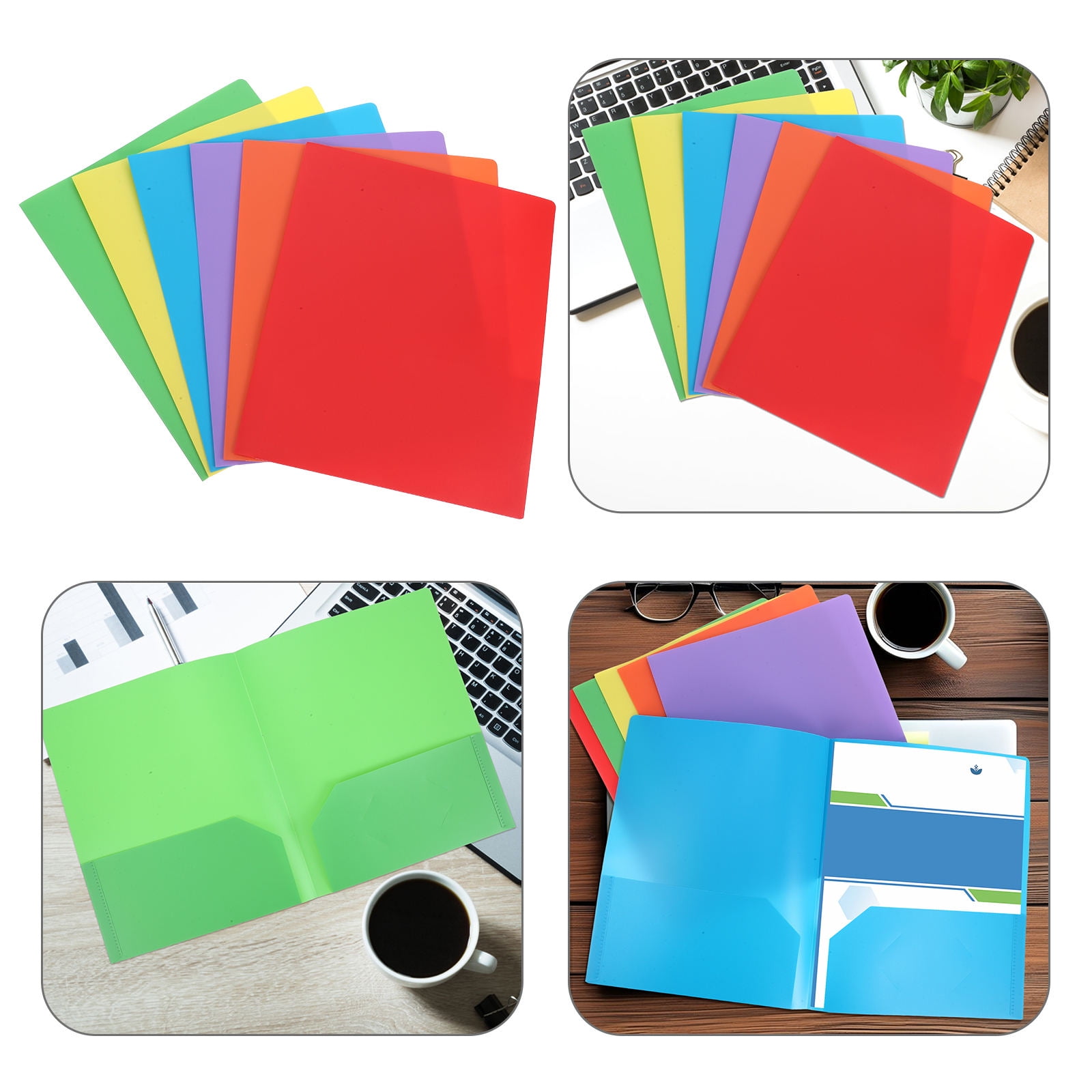 WHAMVOX 6Pcs Yellow File Folder With Dual Page Clamps for Water ...