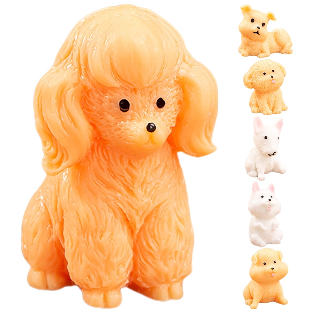 WHAMVOX 6pcs Adorable Mini Dog Sculptures Realistic Resin Dog Figurines ...