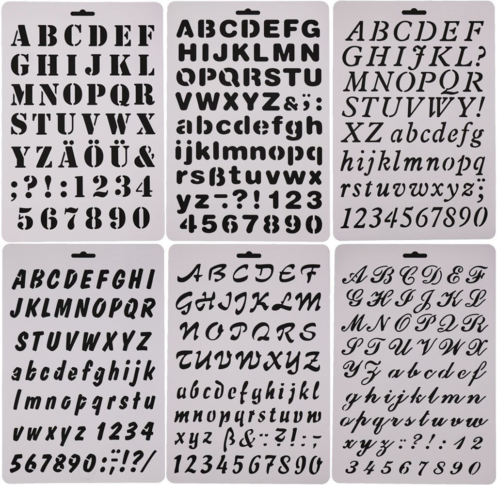 WHAMVOX 6pcs Alphabet Number Stencils Letter Templates For Kids ...