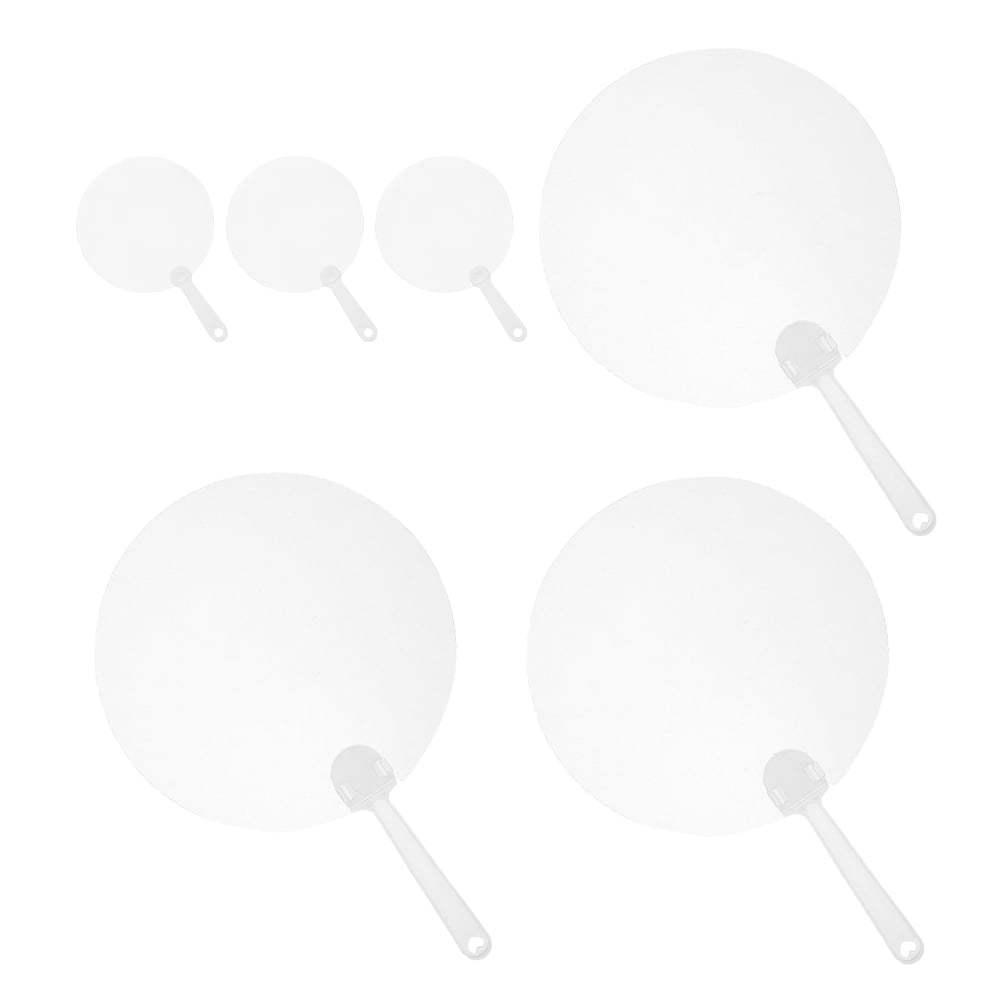 WHAMVOX 6pcs Blank Fans Transparent Hand DIY Fans Hand Painted Graffiti ...