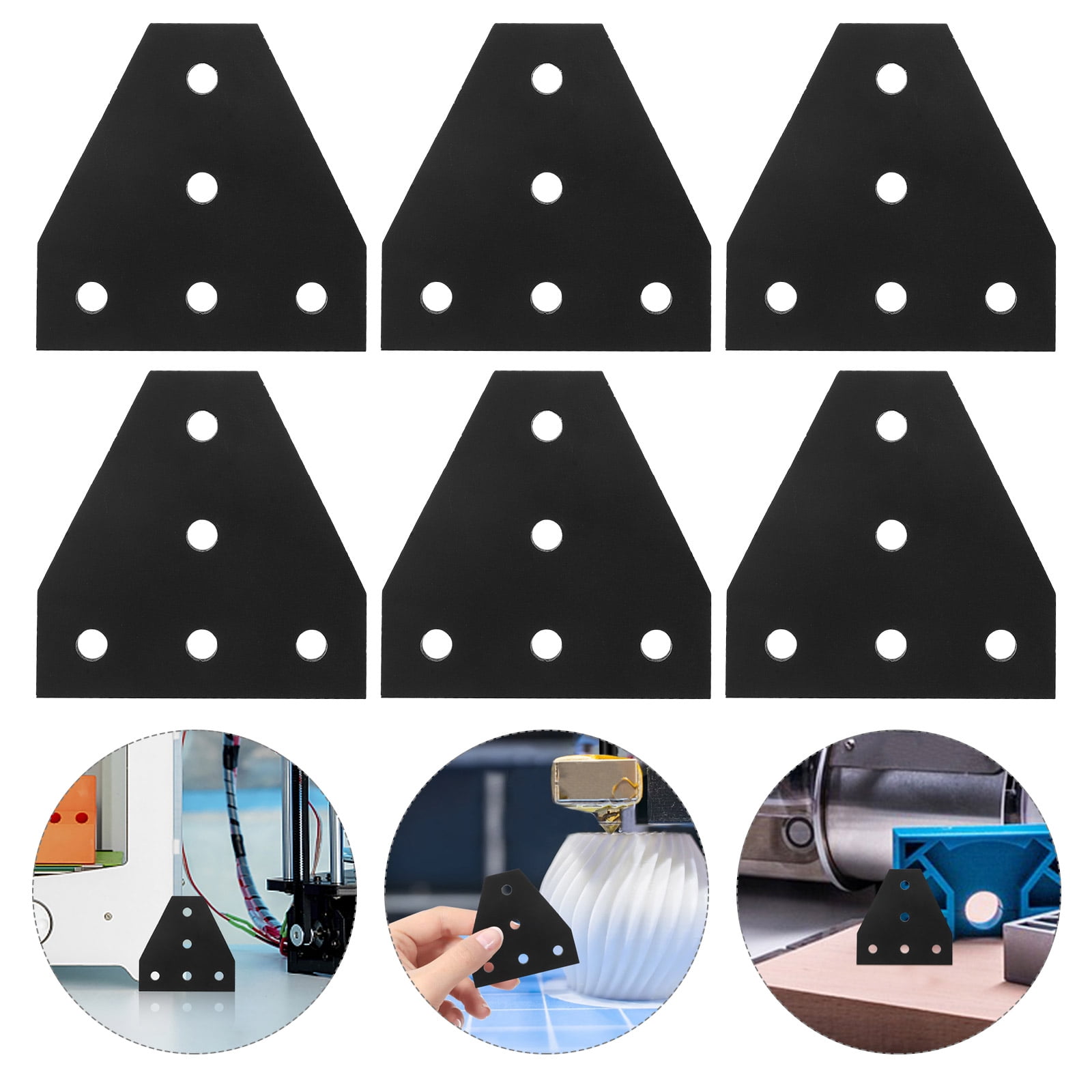 WHAMVOX 6pcs Corner Bracket Connectors 5 Hole Aluminum Extrusion ...