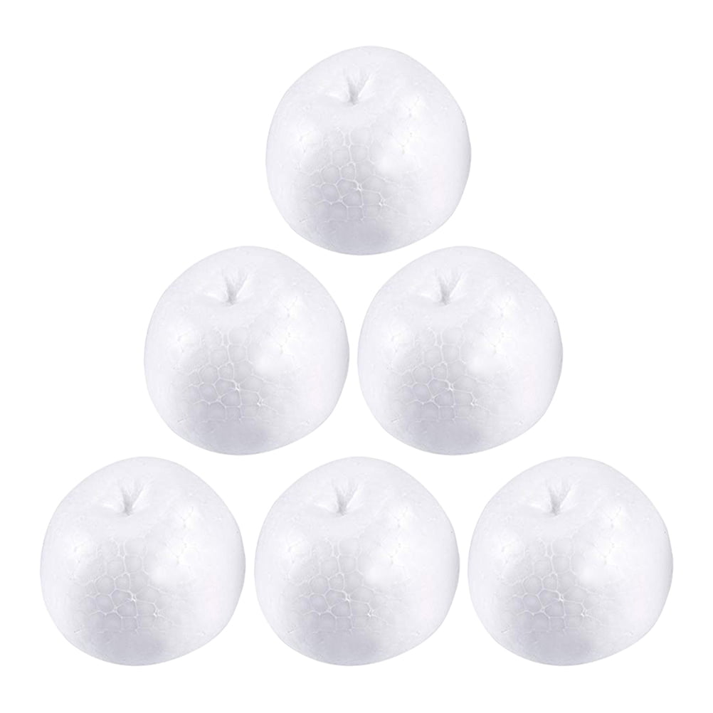 WHAMVOX 6pcs Diy Foam Apple Ornaments White Polystyrene Apples For ...