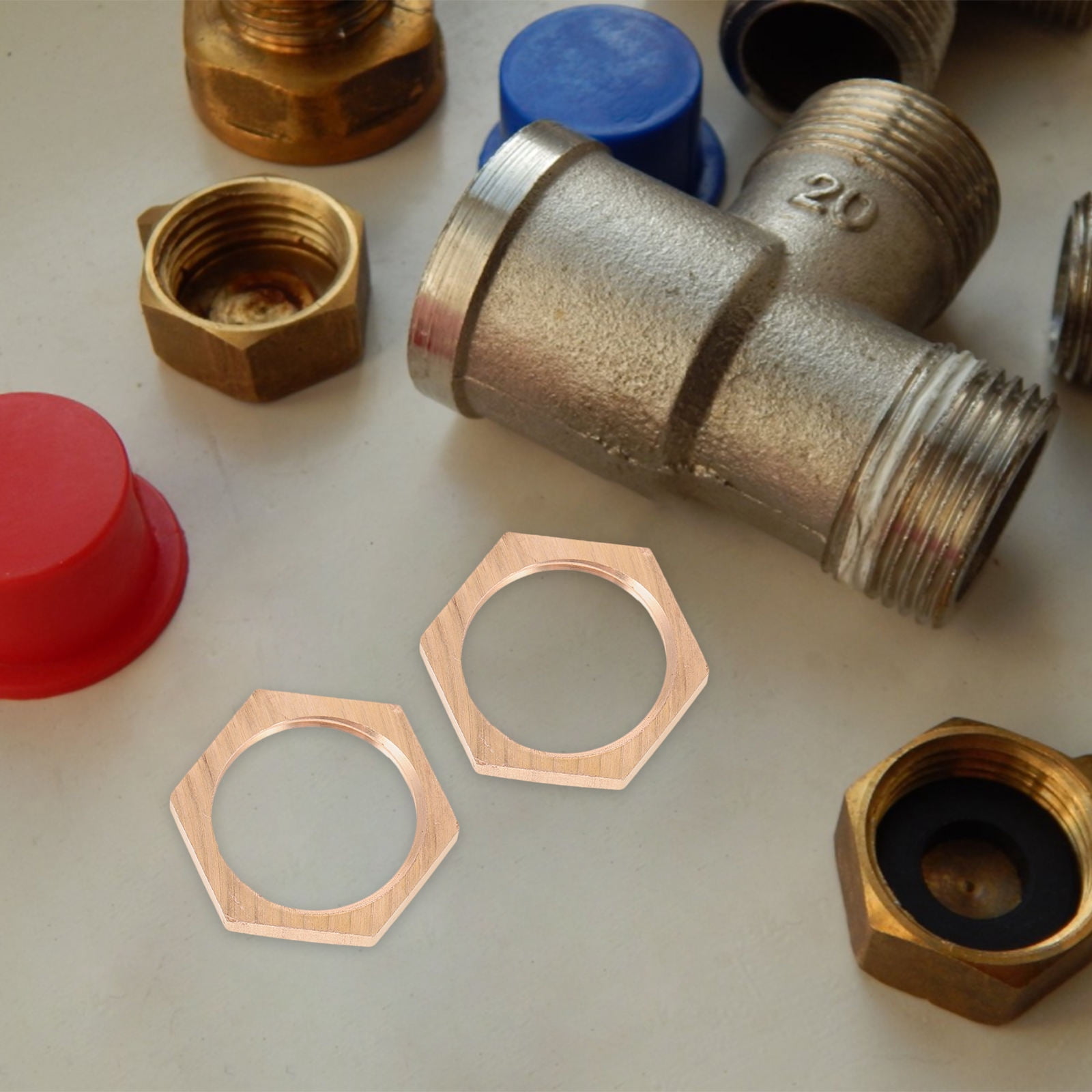WHAMVOX 6pcs Locking Nut Brass Nuts Kit Bathroom Lock Nuts Lock Nut ...