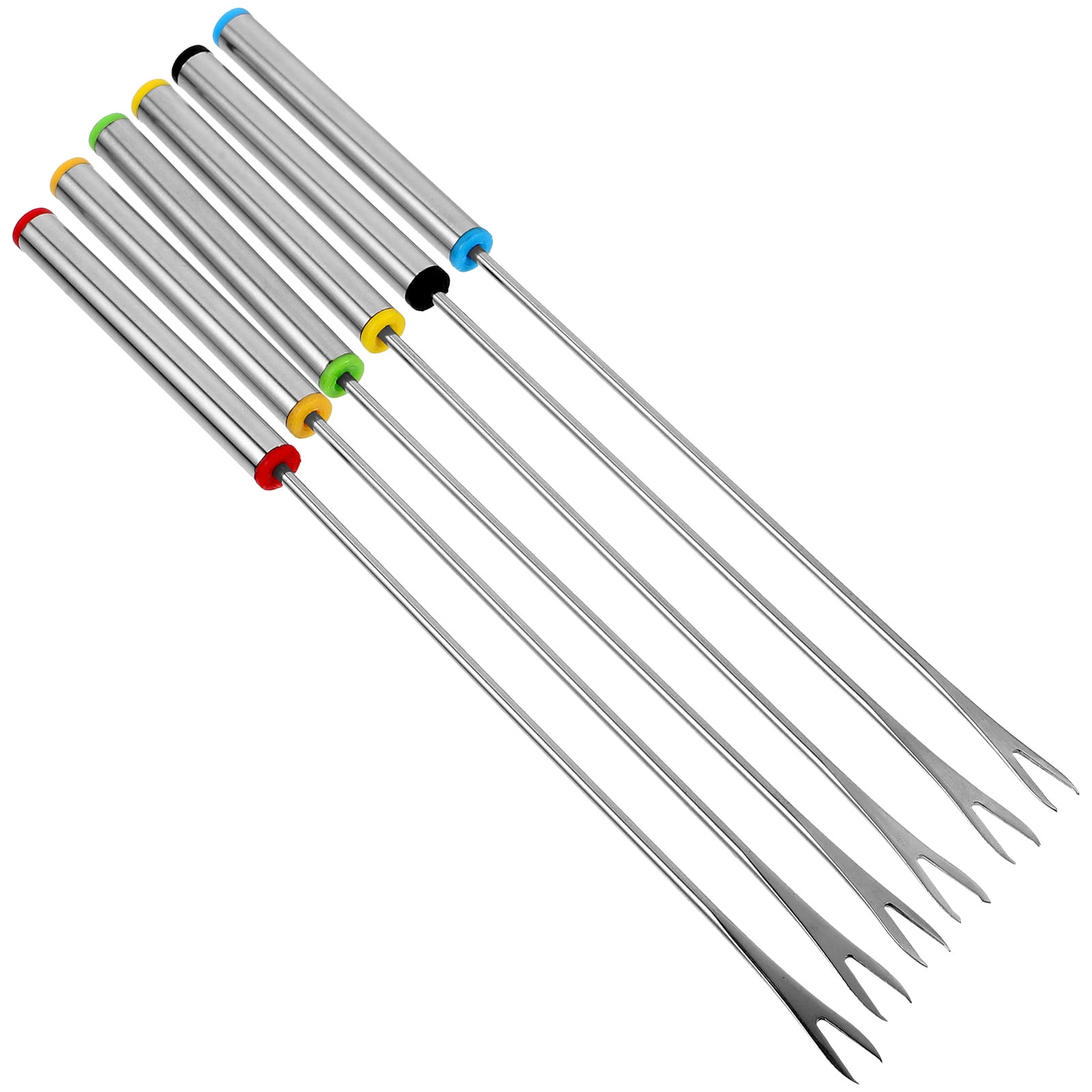 WHAMVOX 6pcs Stainless Steel BBQ Forks Grill Forks Roasting Meat Forks ...