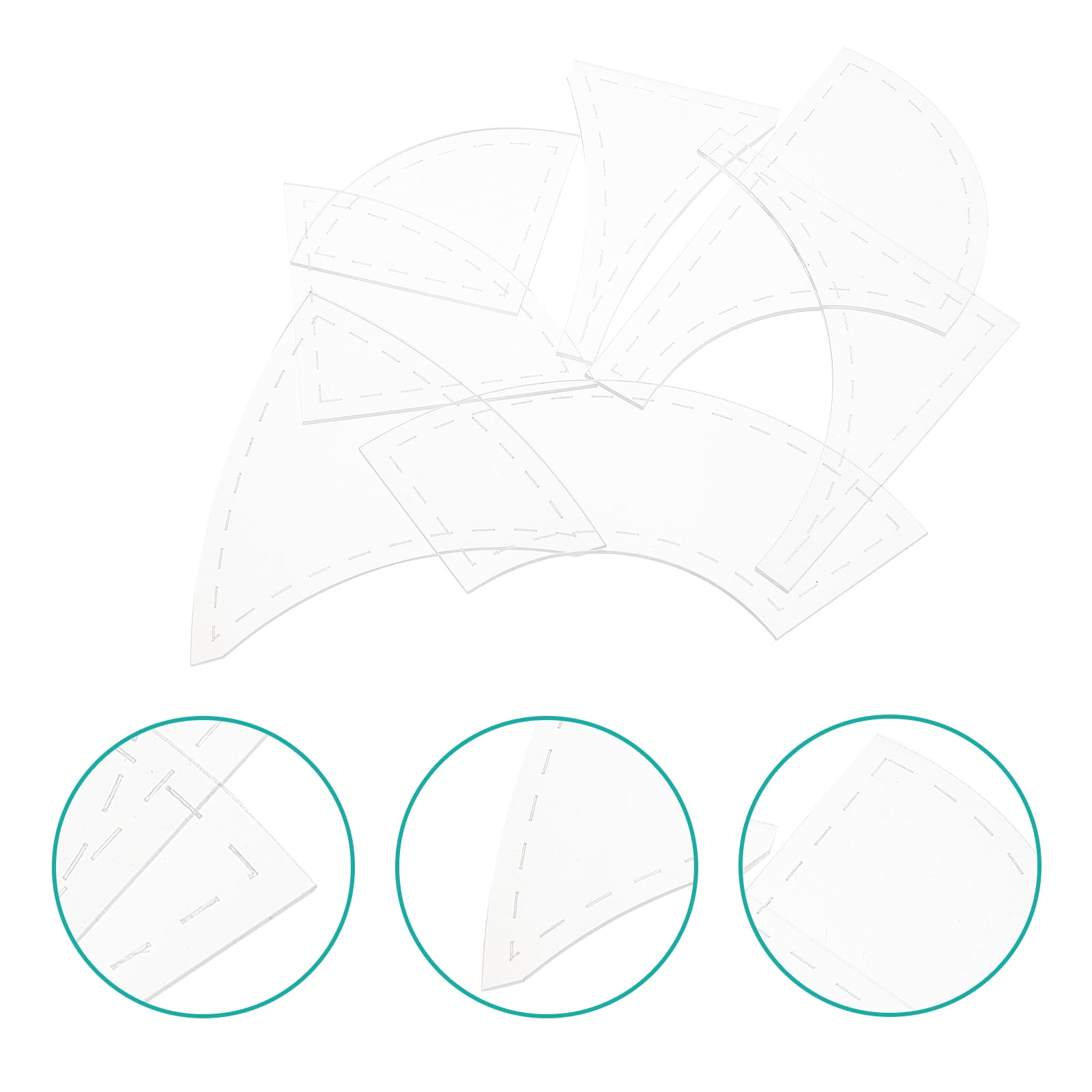 WHAMVOX 7 Pcs Quilting Ruler Template Slotted Templates Accessories ...