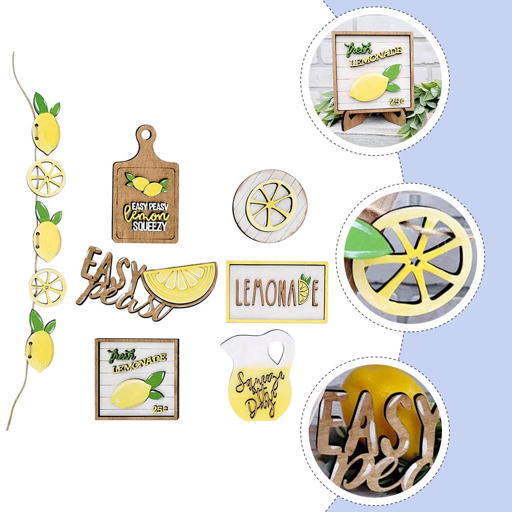 WHAMVOX 7 Pcs Summer Farmhouse Decor Layered Tray Decorations Lemon ...