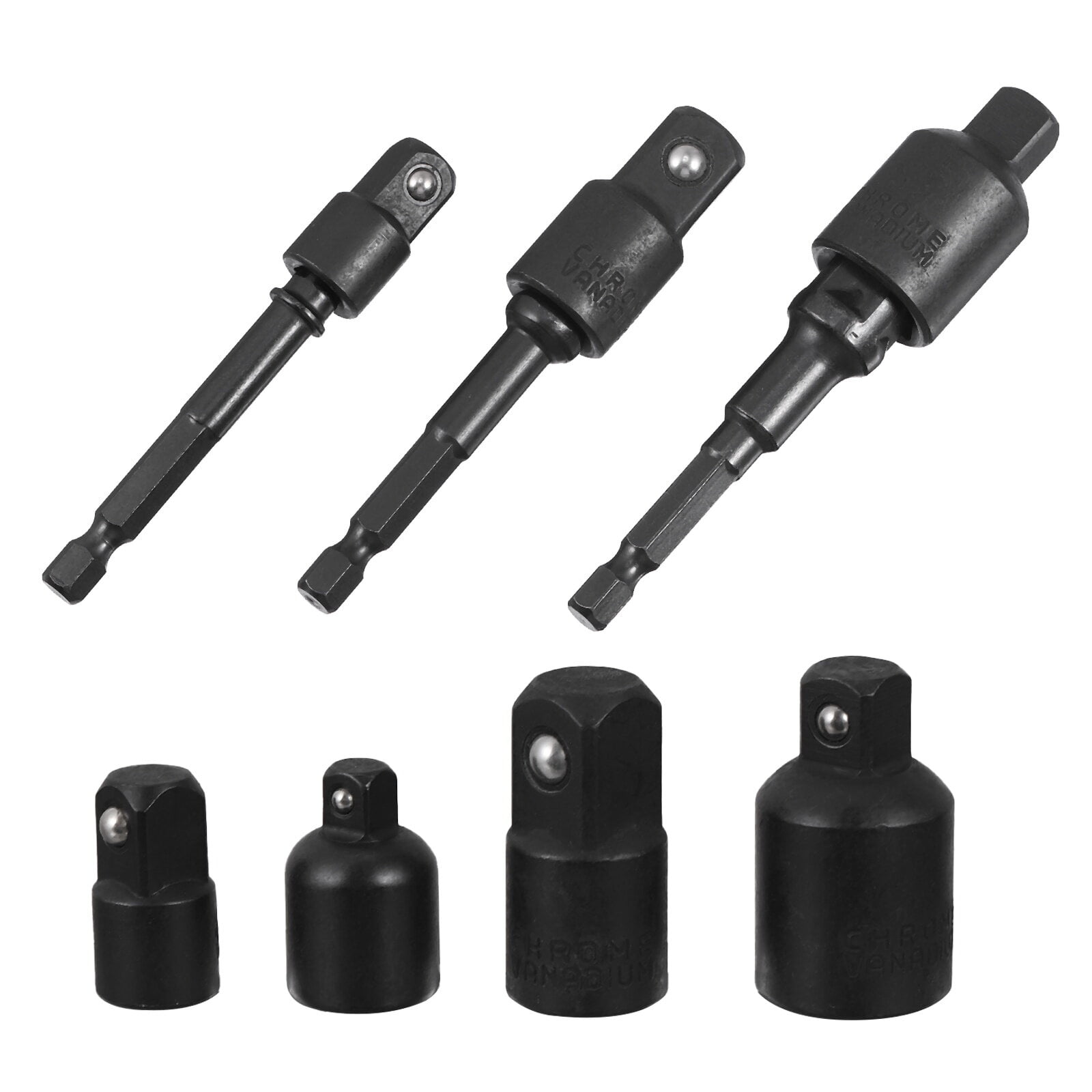 WHAMVOX 7 Pcs/set Drill to Socket Adapter Ratcheting Universal Black ...