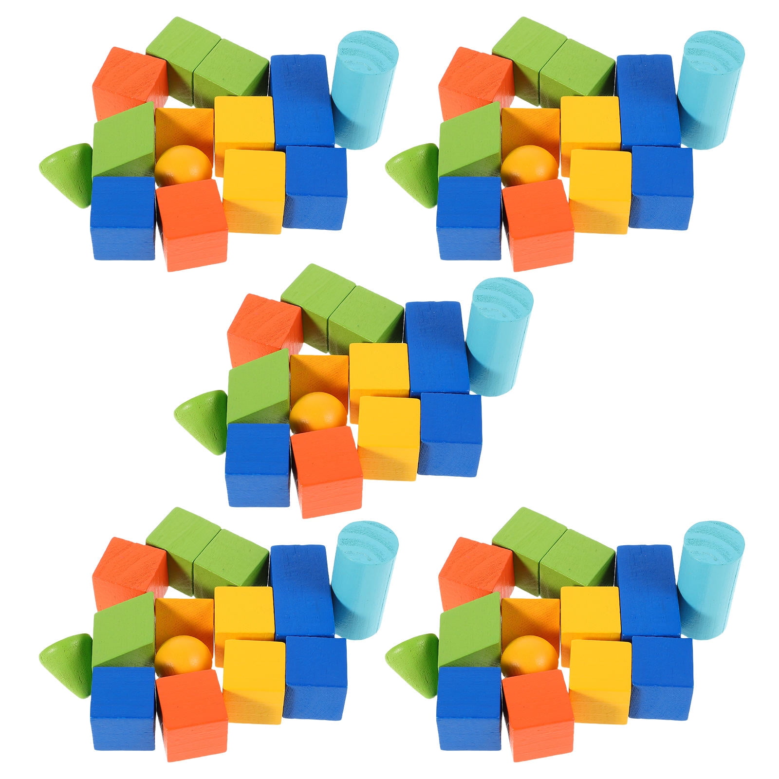 WHAMVOX 70pcs Wood Geometric Solids Mini 3d Shapes For Teaching ...