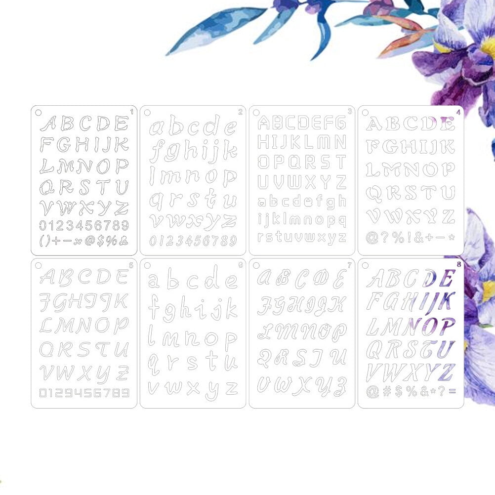 WHAMVOX 8 PCS Number Drawing Ruler Template Templates Numbers and ...