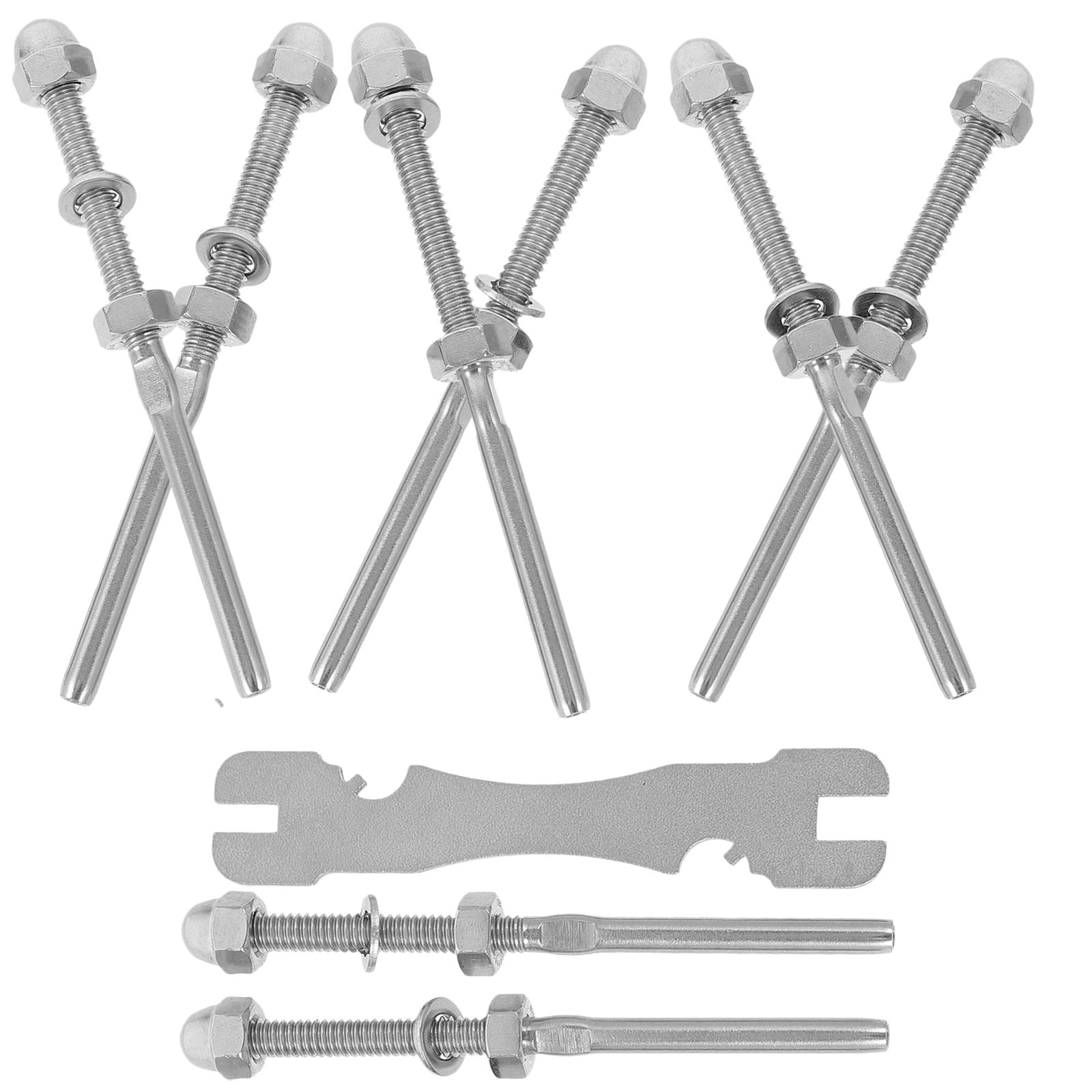 WHAMVOX 8 Pcs 1/8 Deck Railing Kit Anti- Twisting Cable Screws ...