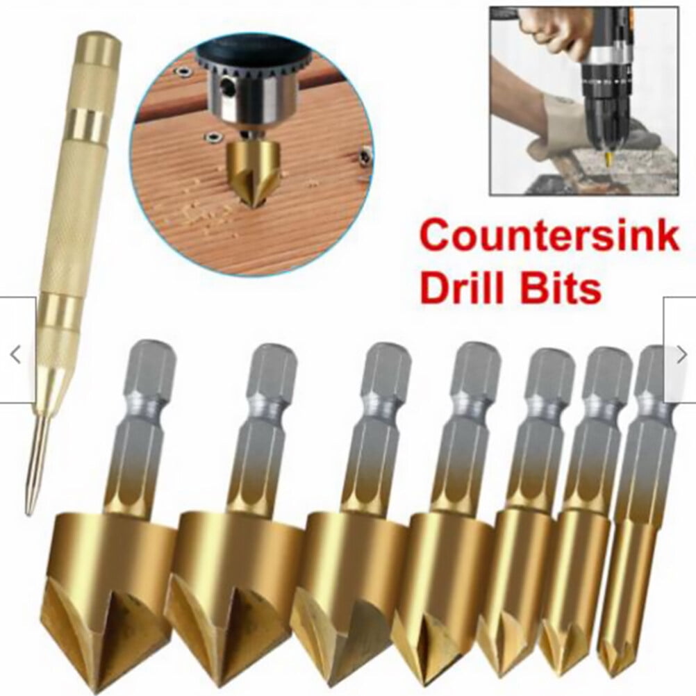 WHAMVOX 8 Pcs Chamfer Tool Deburring Bit Countersink Drill Bits Tapping ...