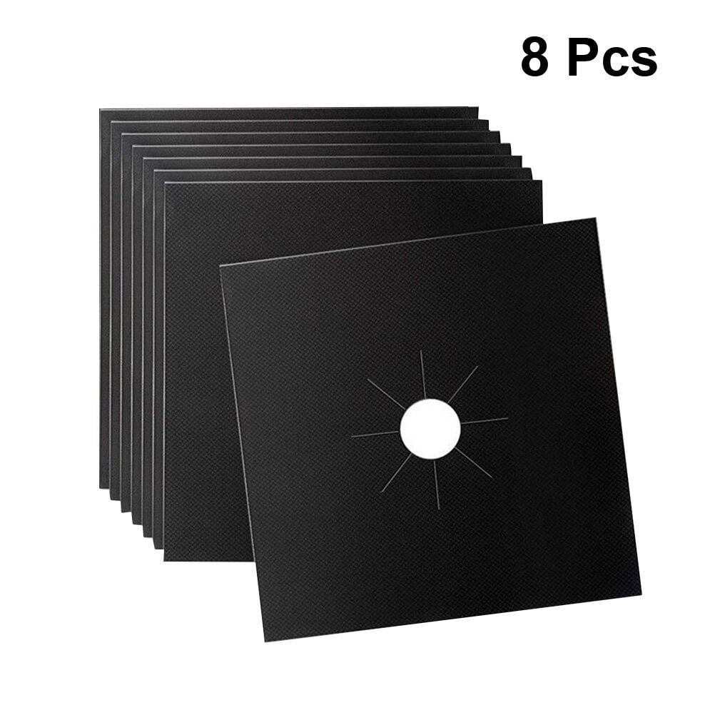 WHAMVOX 8 Pcs Gas Burner Covers Range Protector Stove Induction Black ...