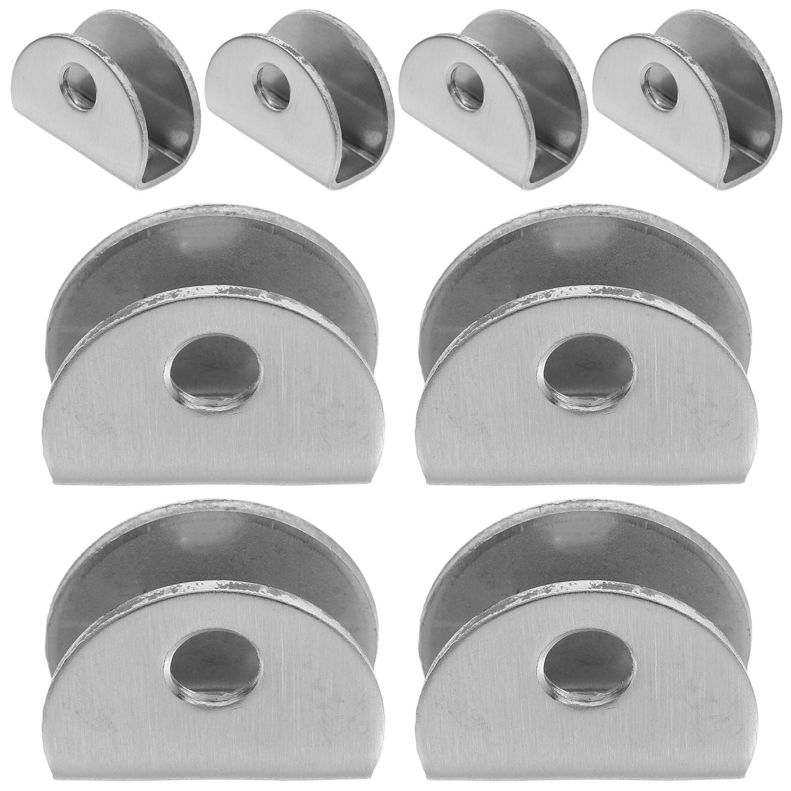 WHAMVOX 8 Pcs Glass Clip Bracket Clamps Brackets for Shelves Silver ...