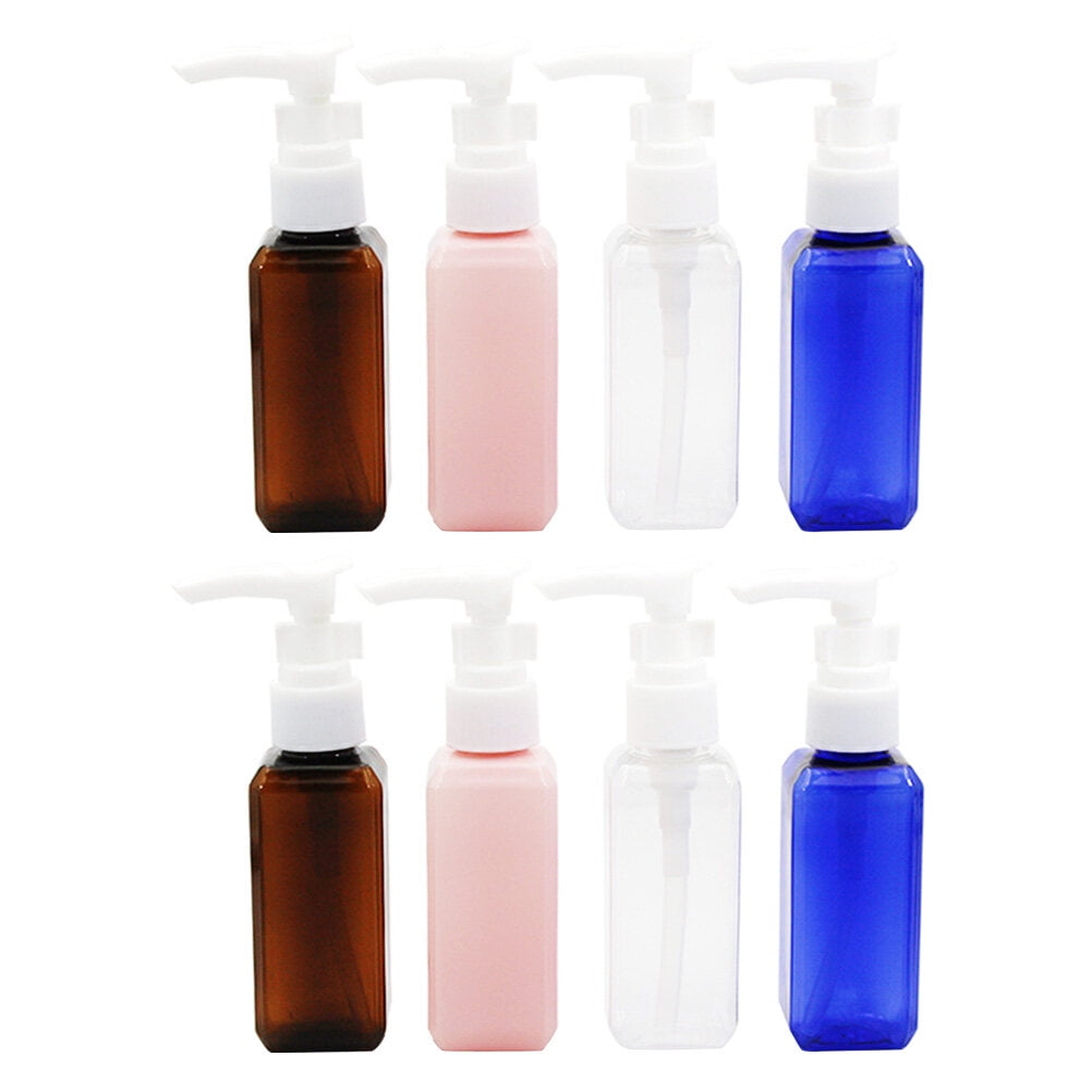 WHAMVOX 8 Pcs Travel Pump Bottles Empty Portable Shampoo Square ...