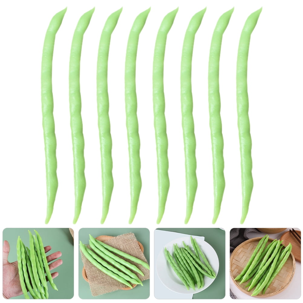 WHAMVOX 8 Pcs Vegetable Model Lifelike Green Beans Display Decorative ...