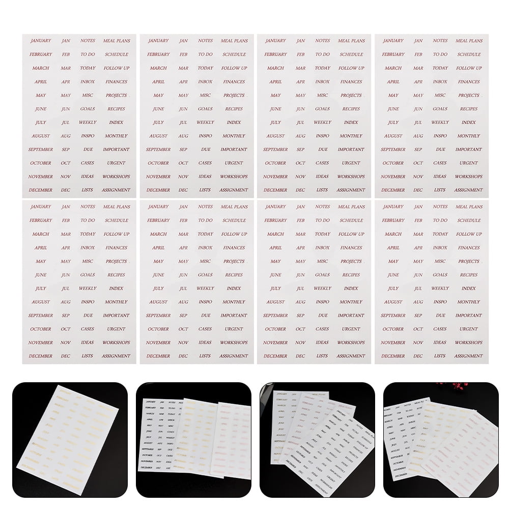WHAMVOX 8 Sheets Small Letter Hot Stamping Sticker Stickers Quantity ...
