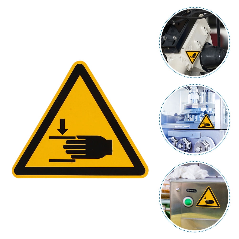 WHAMVOX 8PCS Hand Warning Stickers Safety Labels Self Adhesive ...