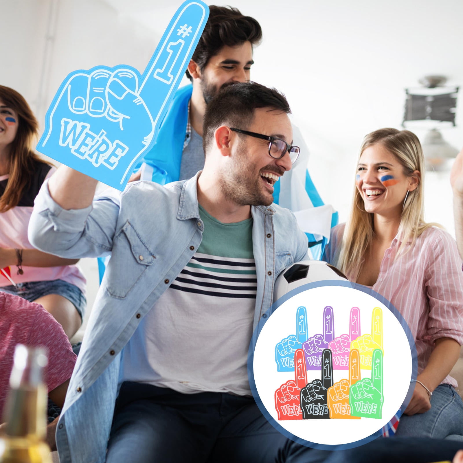 WHAMVOX 8Pcs Cheerleading Foam Hand for Kids and Adults and Festival ...