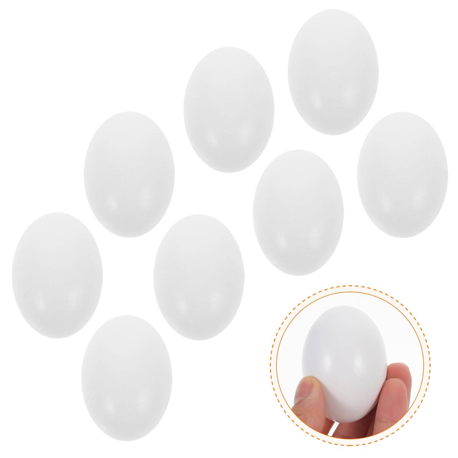 WHAMVOX 8Pcs Fake Egg for Chicken Coop and Poultry Training White Wood ...