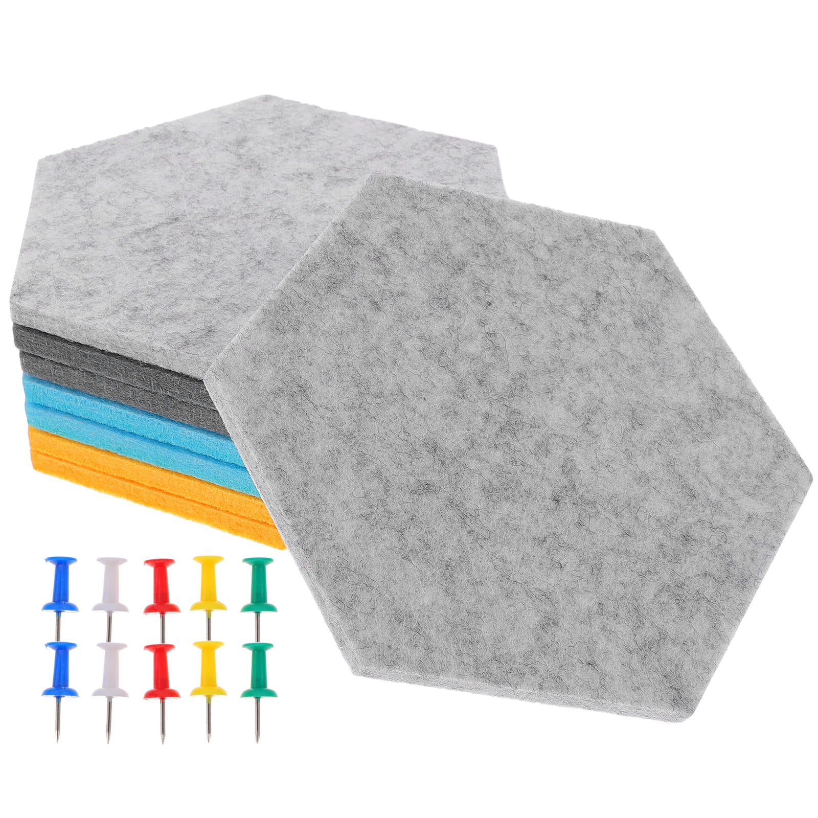 SEWCHICS 8Pcs Wall Adhesive Felt Board Hexagon Shape Multiuse Home Memo ...
