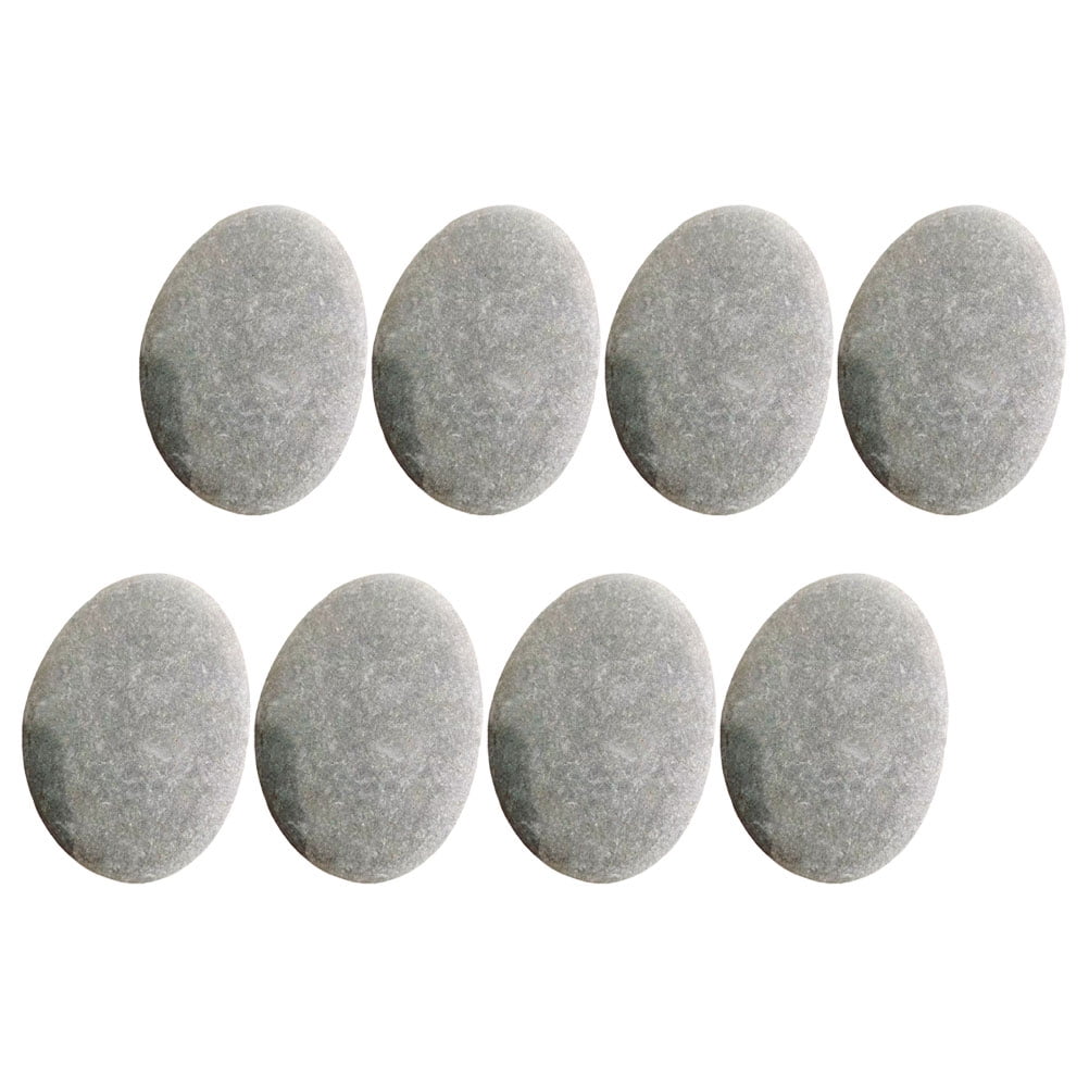 WHAMVOX 8Pcs Rocks For Painting Bulk Grey Smooth Pebbles For Diy Crafts ...