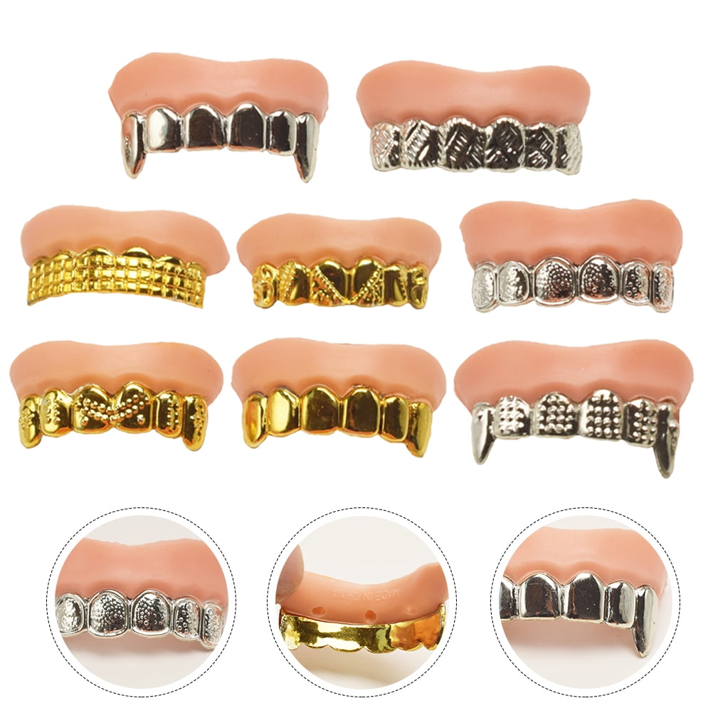 WHAMVOX 8Pcs Zombie Teeth Gnarly Teeth For Cosplay Style Party Favors ...