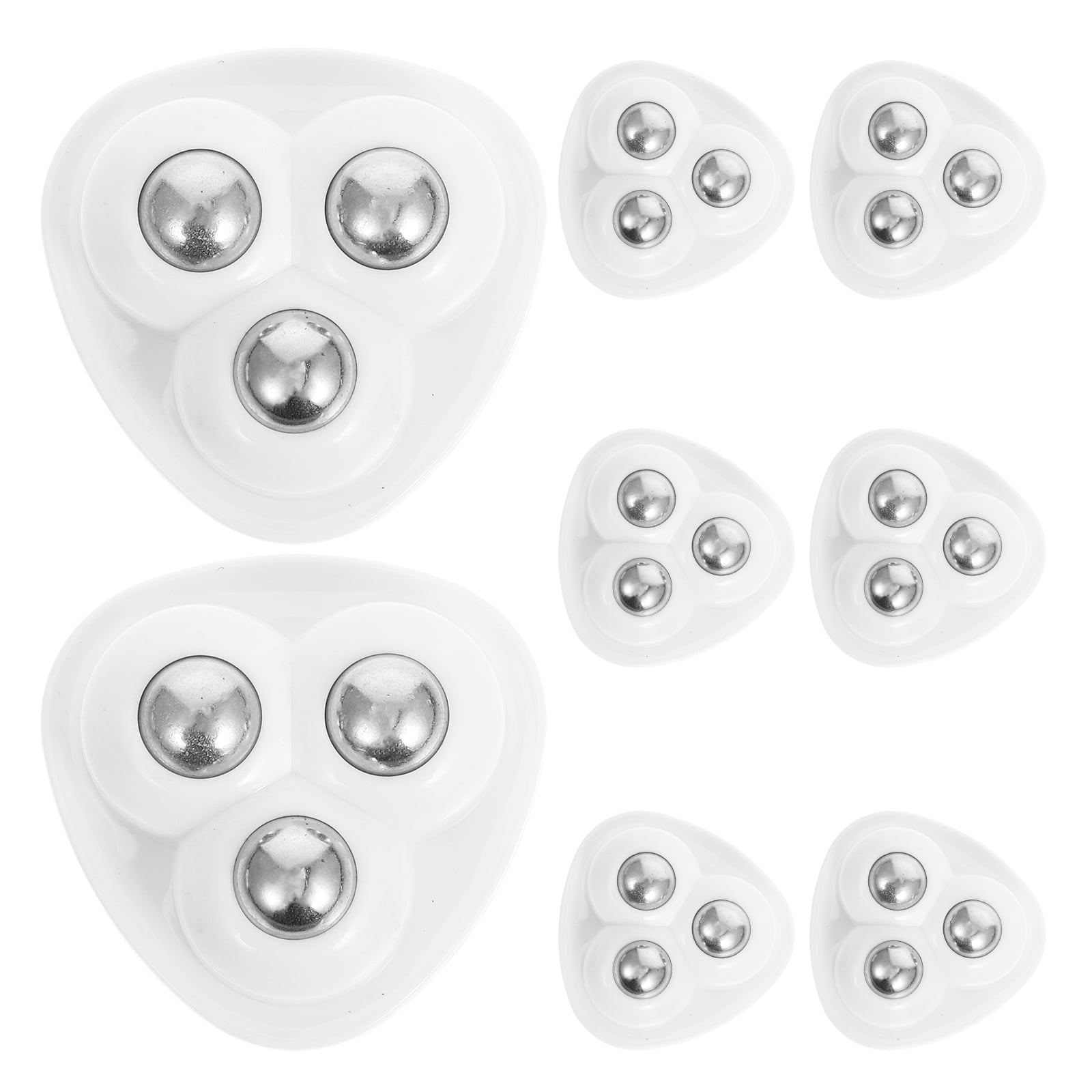 WHAMVOX 8pcs Adhesive Bin Slider Stainless Steel Paste Universal Wheel ...