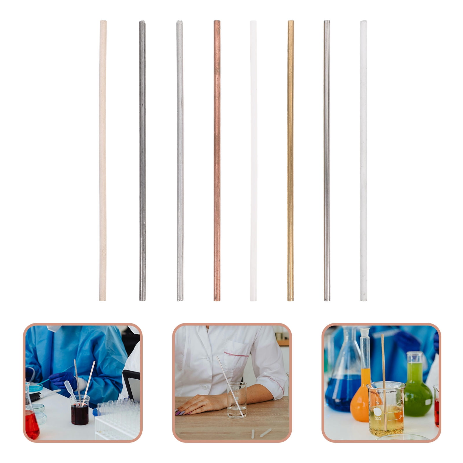 WHAMVOX 8pcs Crafts Round Rods Metal Rods Diy Handicraft Rods Craft ...