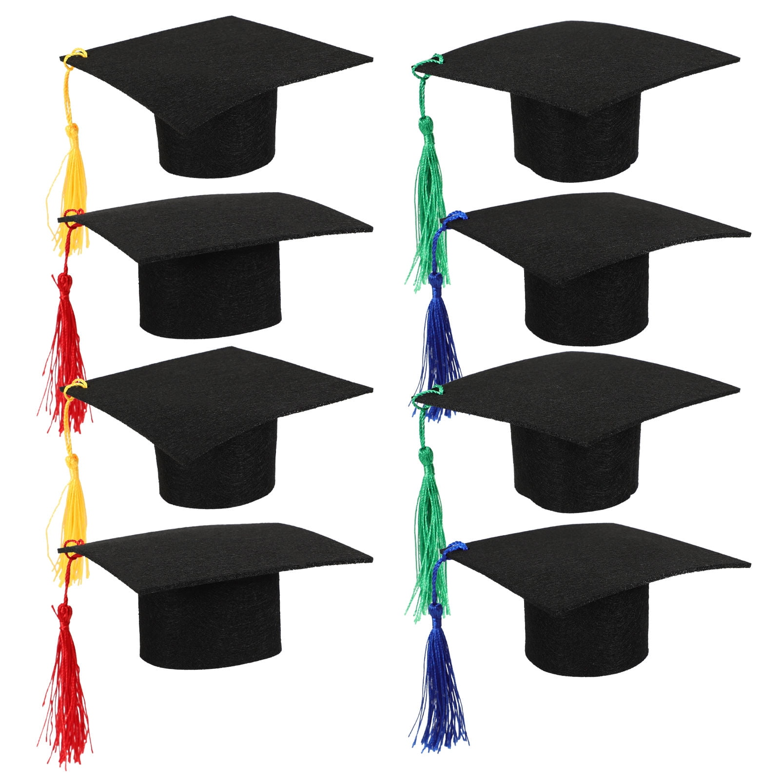 WHAMVOX 8pcs Graduation Candy Jar Caps with Tassels Mini Graduation Cap ...
