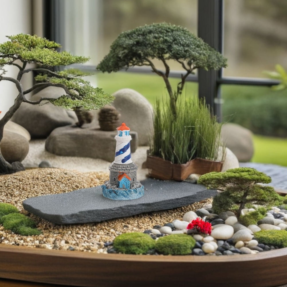 WHAMVOX 8pcs Mini Lighthouse Figurines Resin Lighthouse Outdoor Decor ...