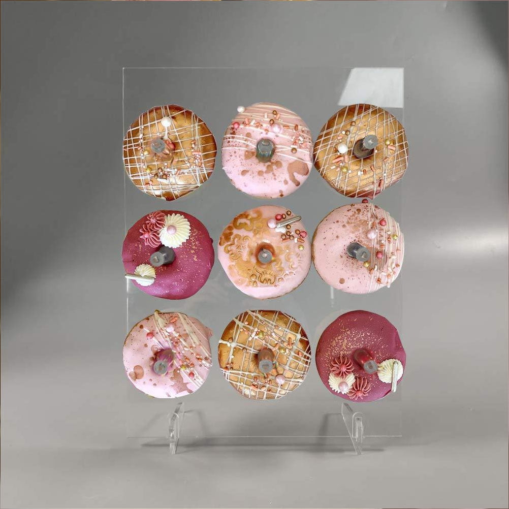 WHAMVOX 9 Holes Acrylic Donut Stand Banquet Dessert Doughnut Holder ...