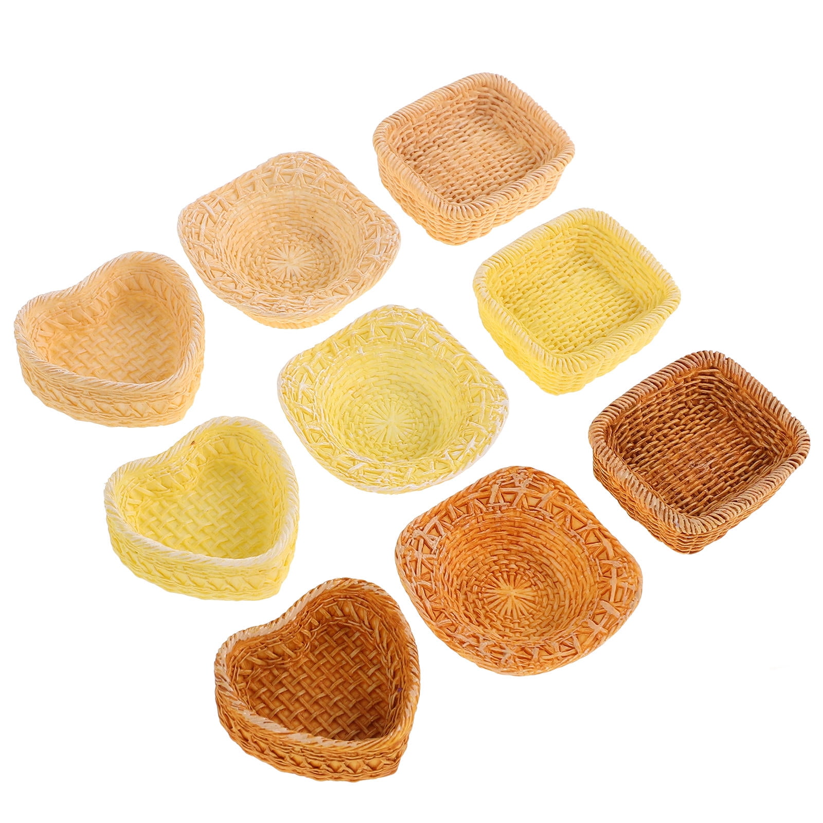 WHAMVOX 9Pcs Imitation Rattan Mini Baskets Assorted Color for Garden ...