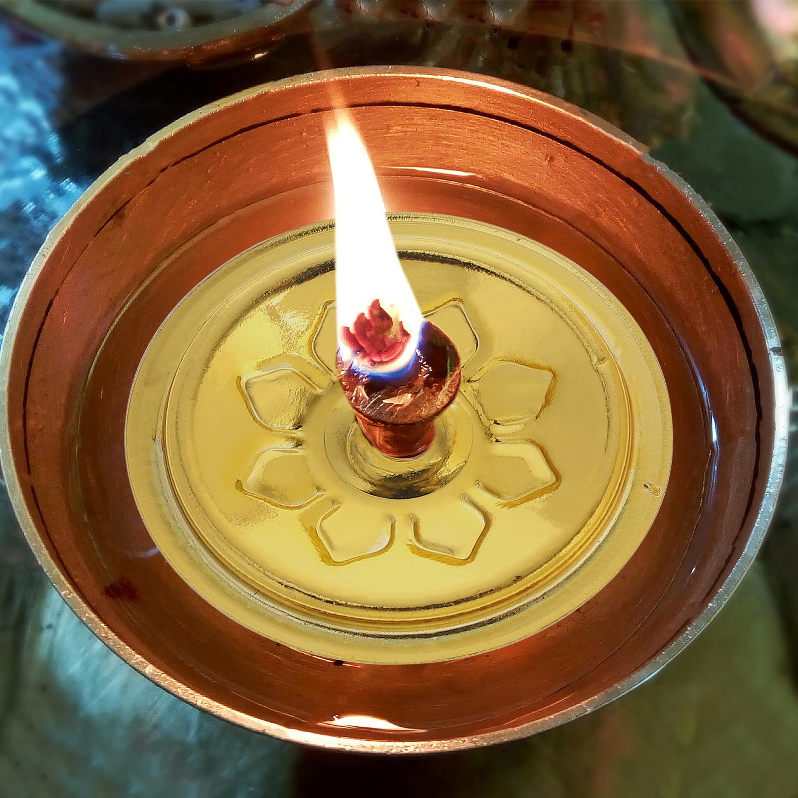 Luxshiny Oil Lamp Floating Wick Holders Golden 1.6x1.6x0.4In - Walmart.com