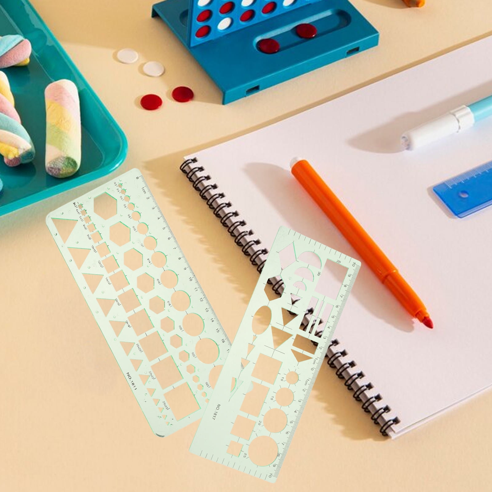 WHAMVOX 9pcs Drawing Circle And Oval Templates Plastic Stencils For ...