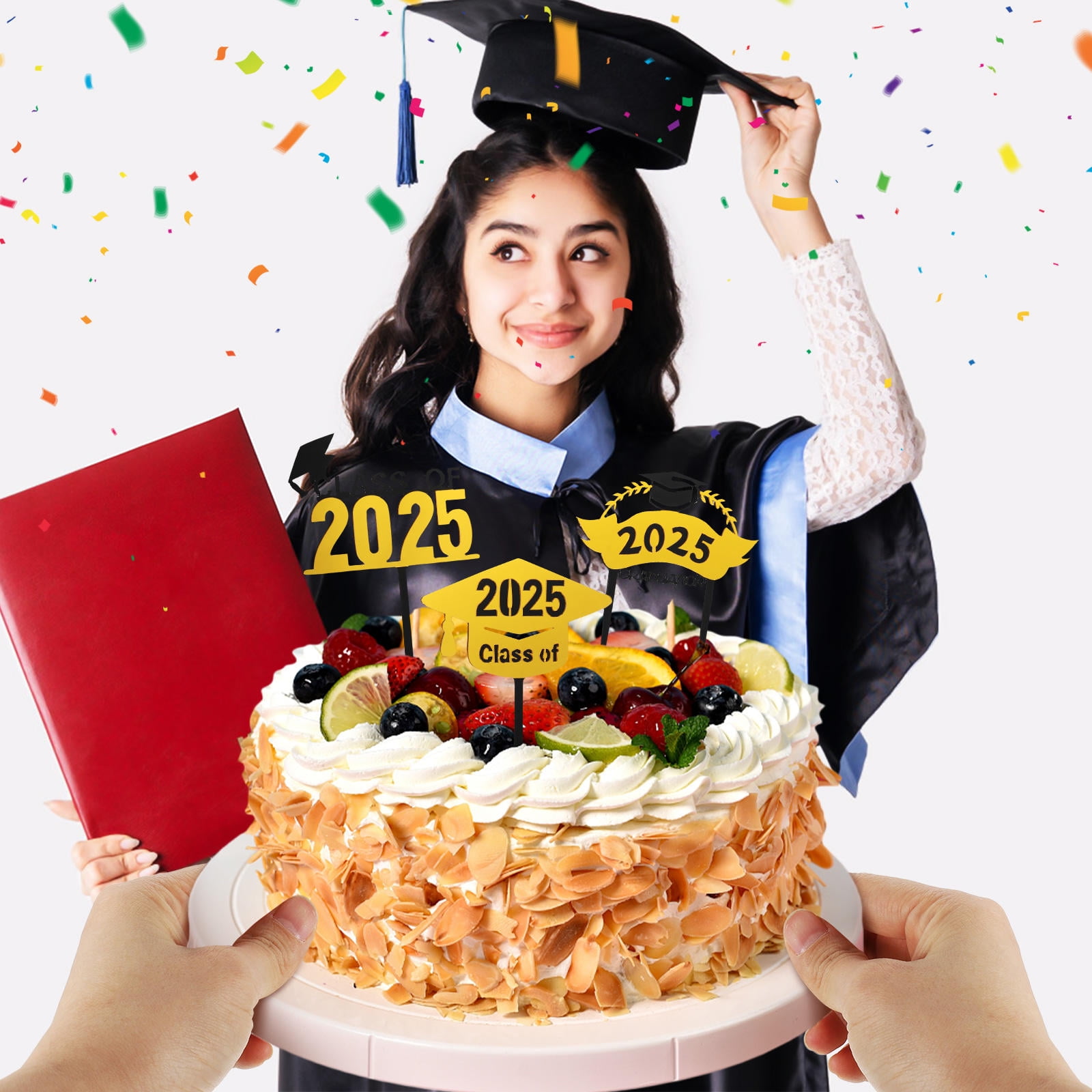 WHAMVOX 9pcs Graduation Party Cake Topper Decors Party Decorations Grad ...