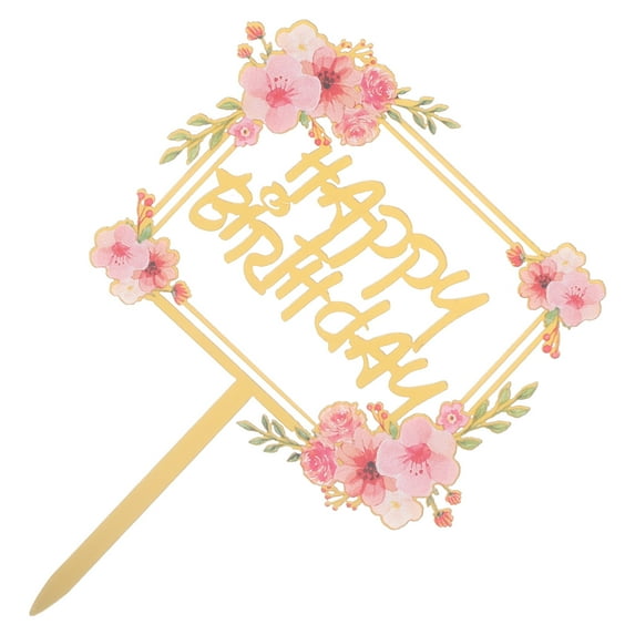 WHAMVOX Acrylic Cake Inserted Decor Happy Birthday English Words Cake ...