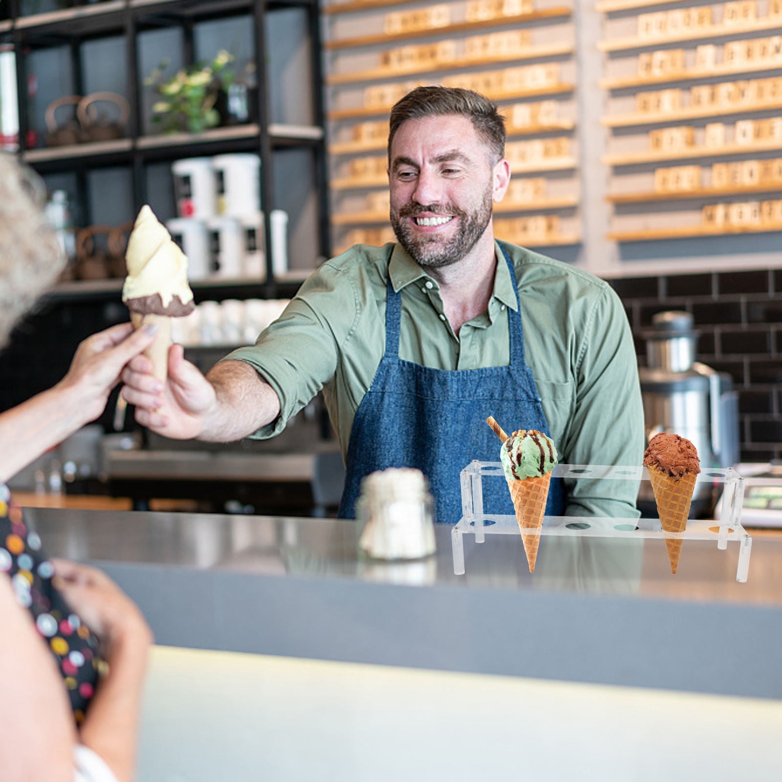 WHAMVOX Acrylic Cone Holder Ice Cream Holder Ice Cream Cone Acrylic ...