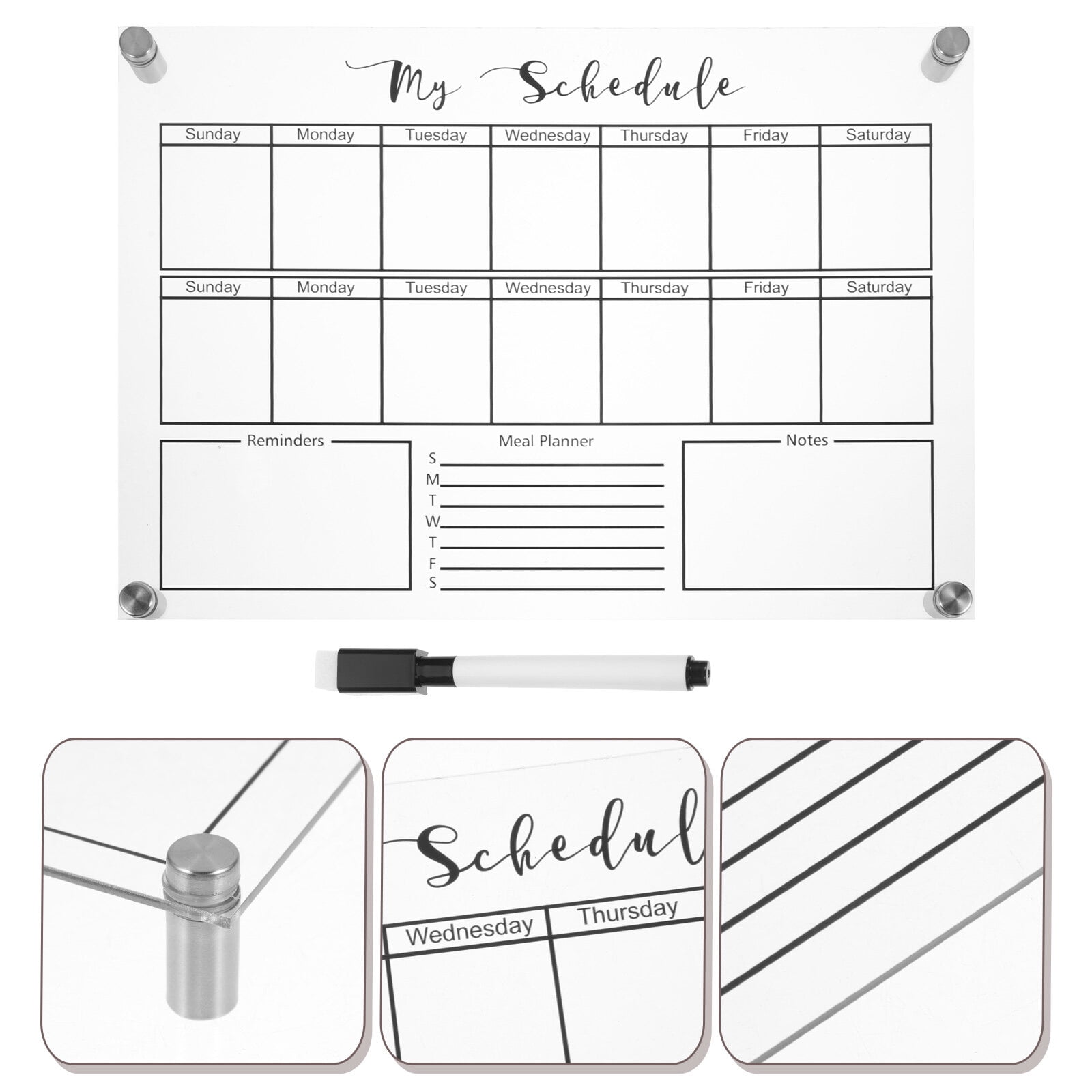 WHAMVOX Acrylic Dry Erase Board Multifunctional Transparent Desktop ...