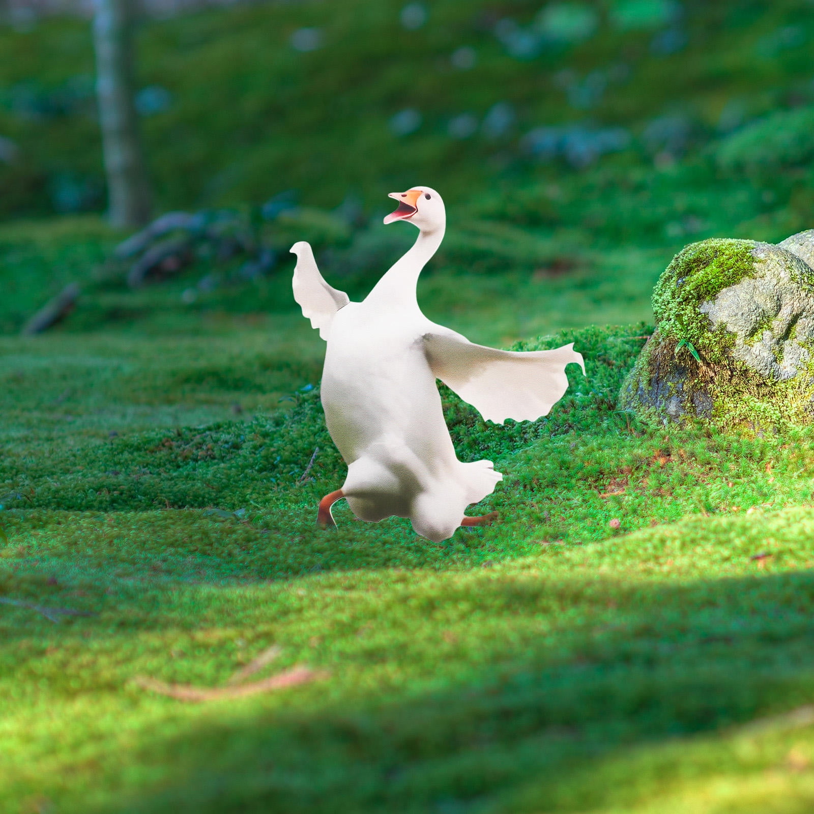 WHAMVOX Acrylic Goose Garden Stake 2pcs Outdoor Animal Sculpture Yard ...