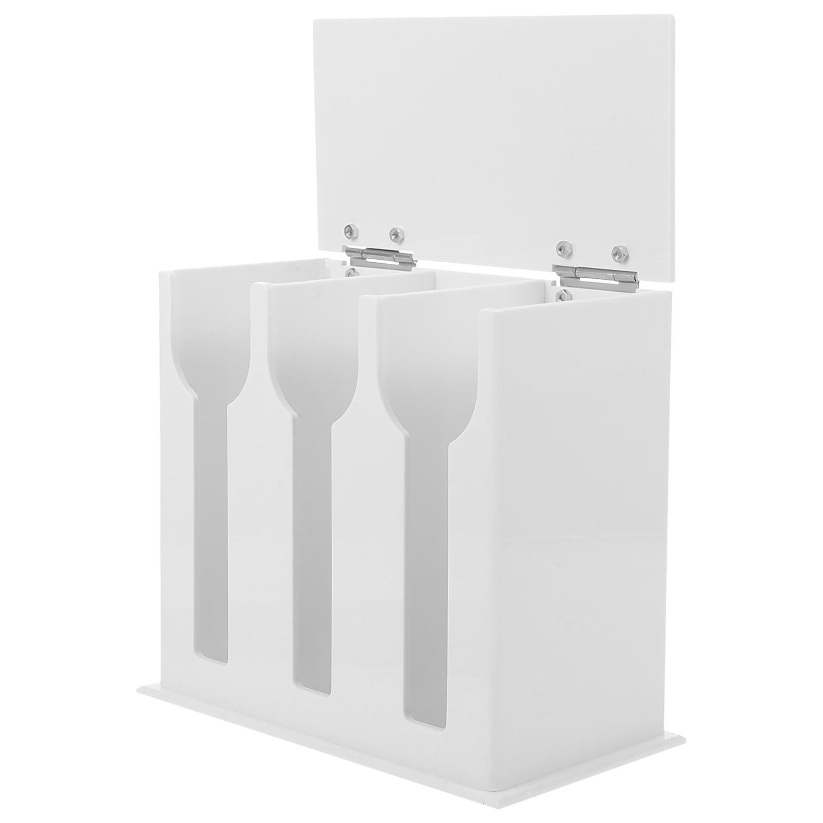 WHAMVOX Acrylic Utensil Dispenser Cutlery Organizer 3-compartment Spoon ...