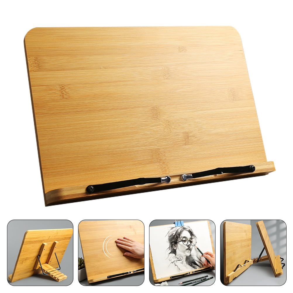 WHAMVOX Adjustable Book Holder Tray Page Paper Clips Book Reading Stand ...