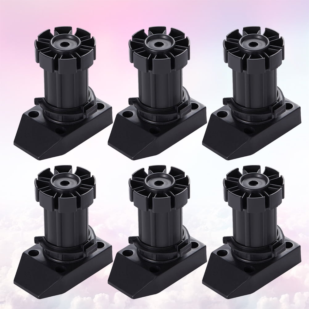 DECORNIJIA Adjustable Furniture Legs Cabinet Feet Black 6 Pieces per ...