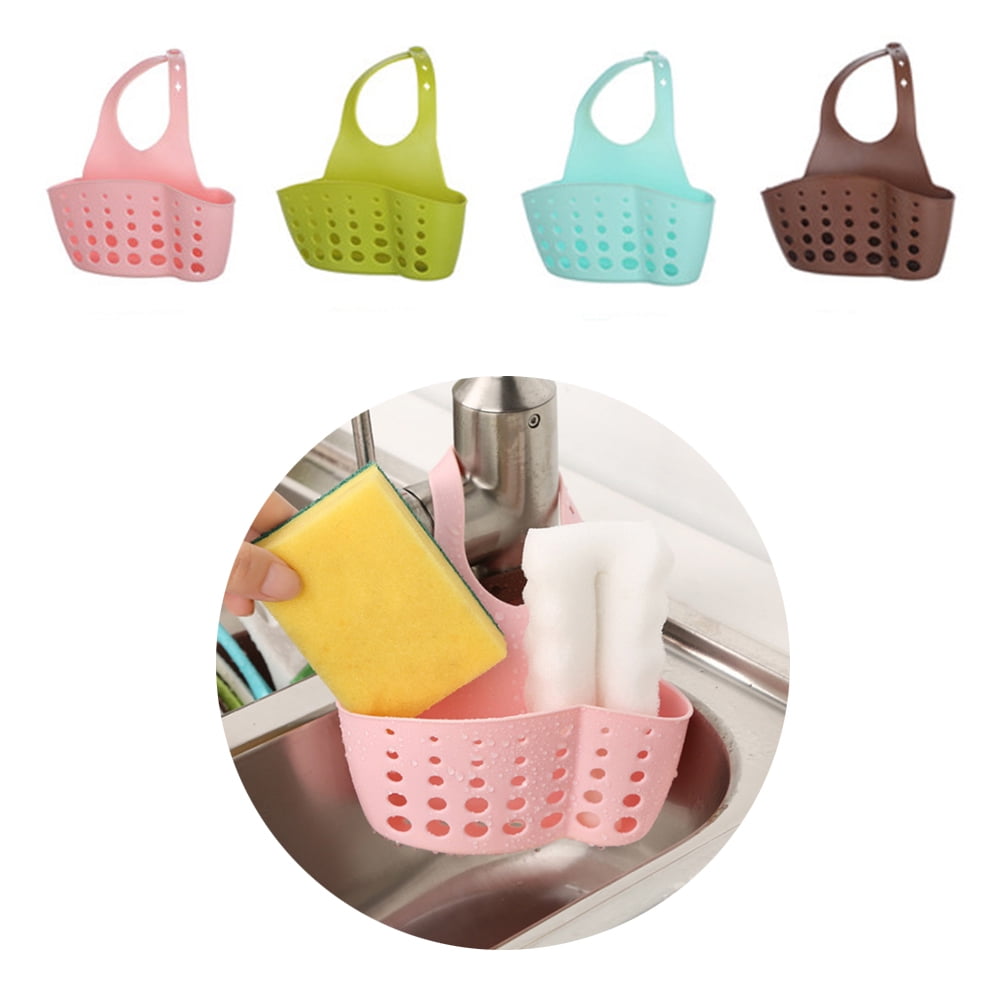WHAMVOX Adjustable Snap Button Kitchen Organizer Shelf Sponge Holder ...