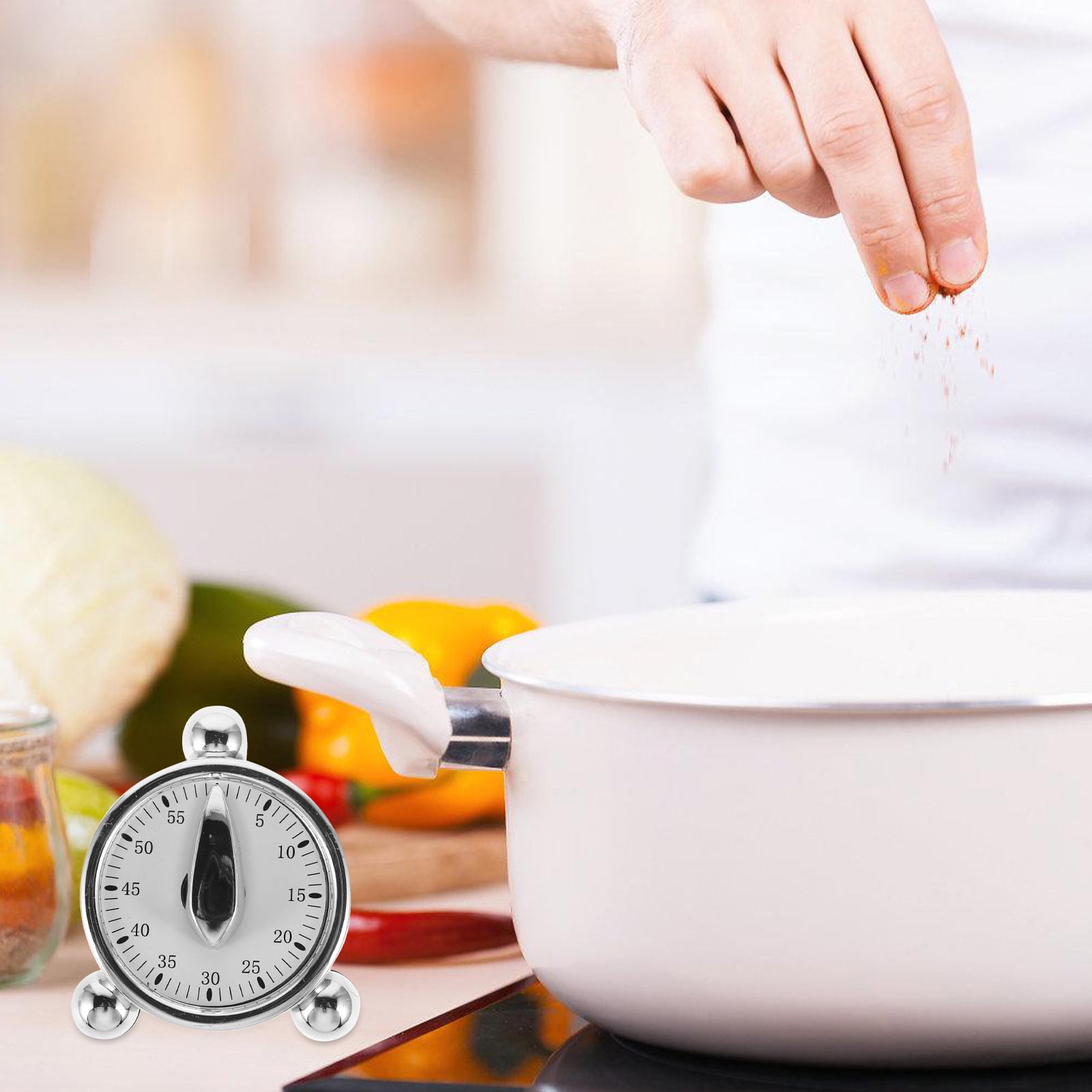 WHAMVOX Adorable Clock-Shaped Kitchen Timer 60-Minute Countdown for ...