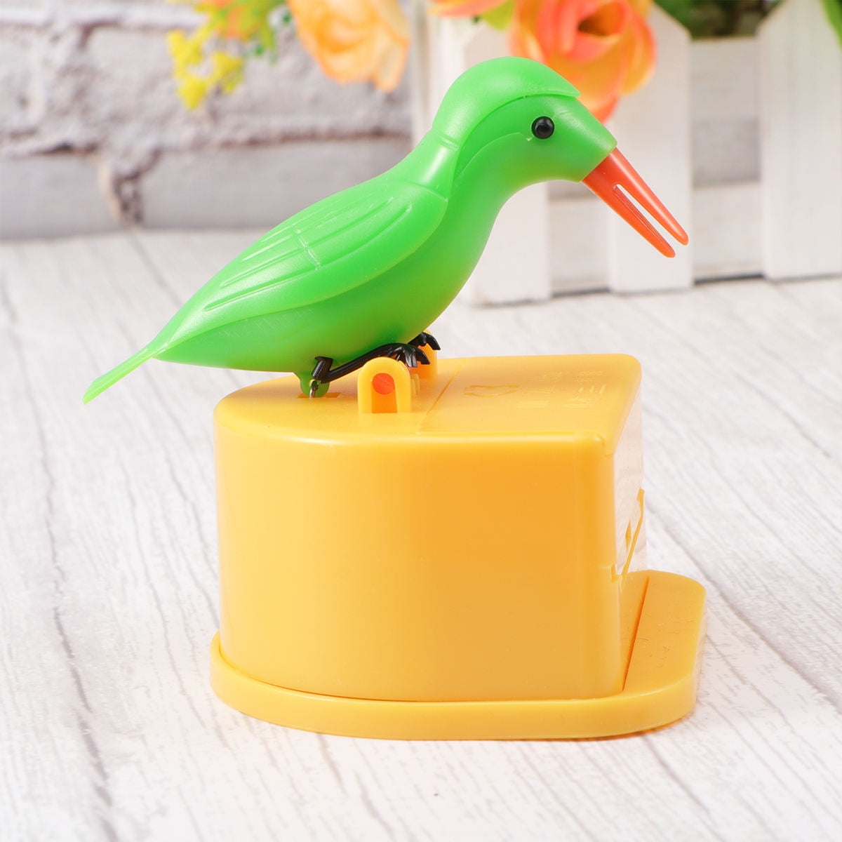 WHAMVOX Adorable Green Bird Shaped Toothpick Holder Made of PVC for ...