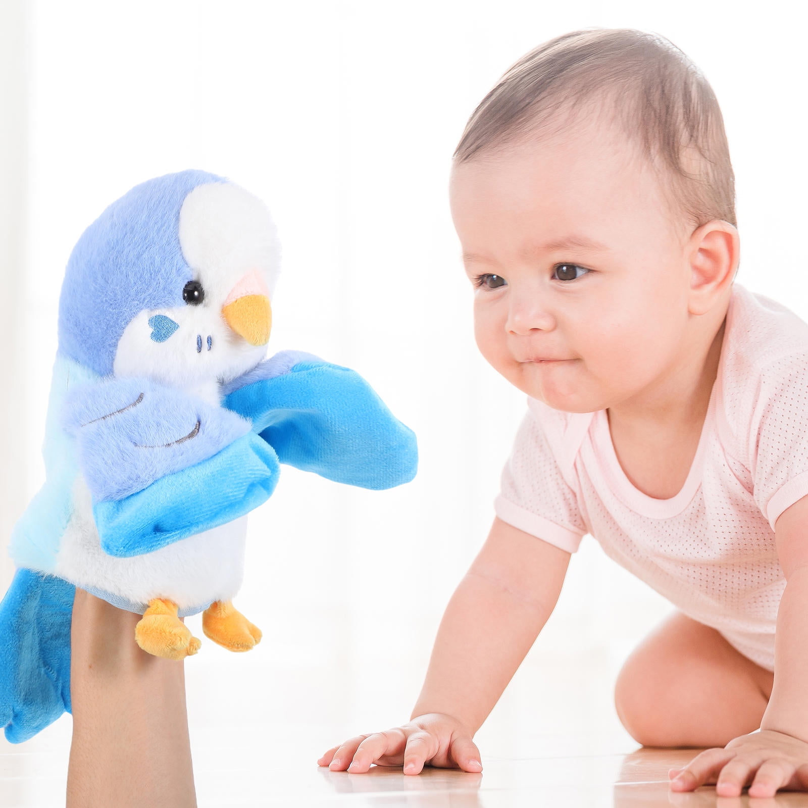 WHAMVOX Adorable Parrot Hand Puppet For Kids Soft Plush Bird Puppet ...