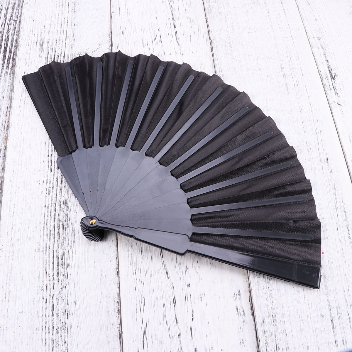 WHAMVOX Advertising Fabric Folding Fan Blank Folding Fan Black ...