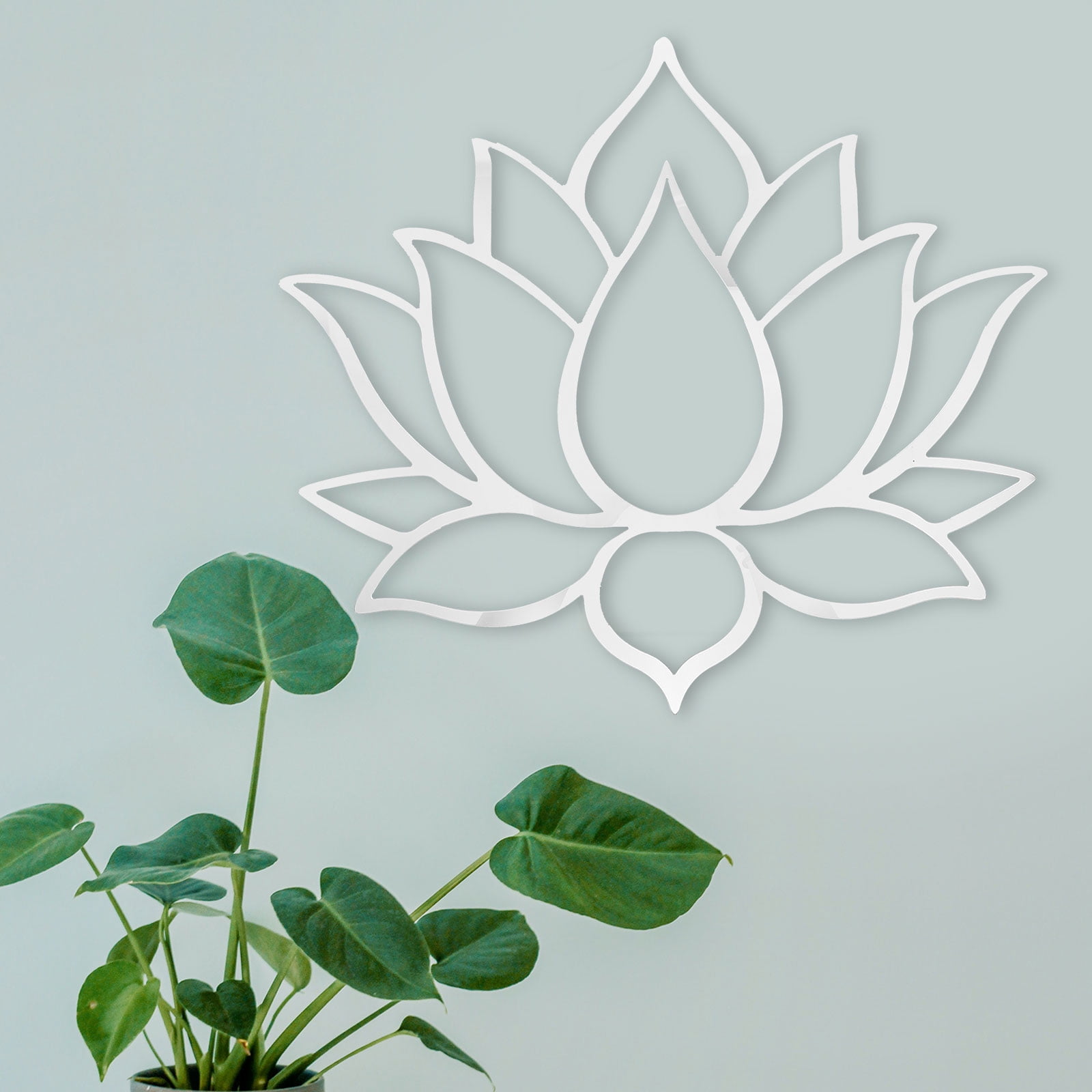 SEWCHICS Lotus Lotus Acrylic Mirror Wall Sticker Black 1 Pcs - Walmart.com