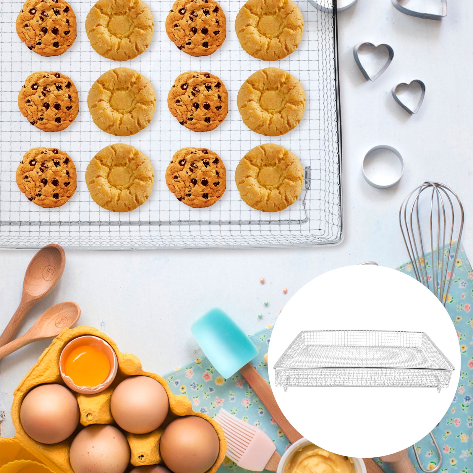 WHAMVOX Air Fryer Basket Bakers Cooling Rack Accessories Biscuits ...