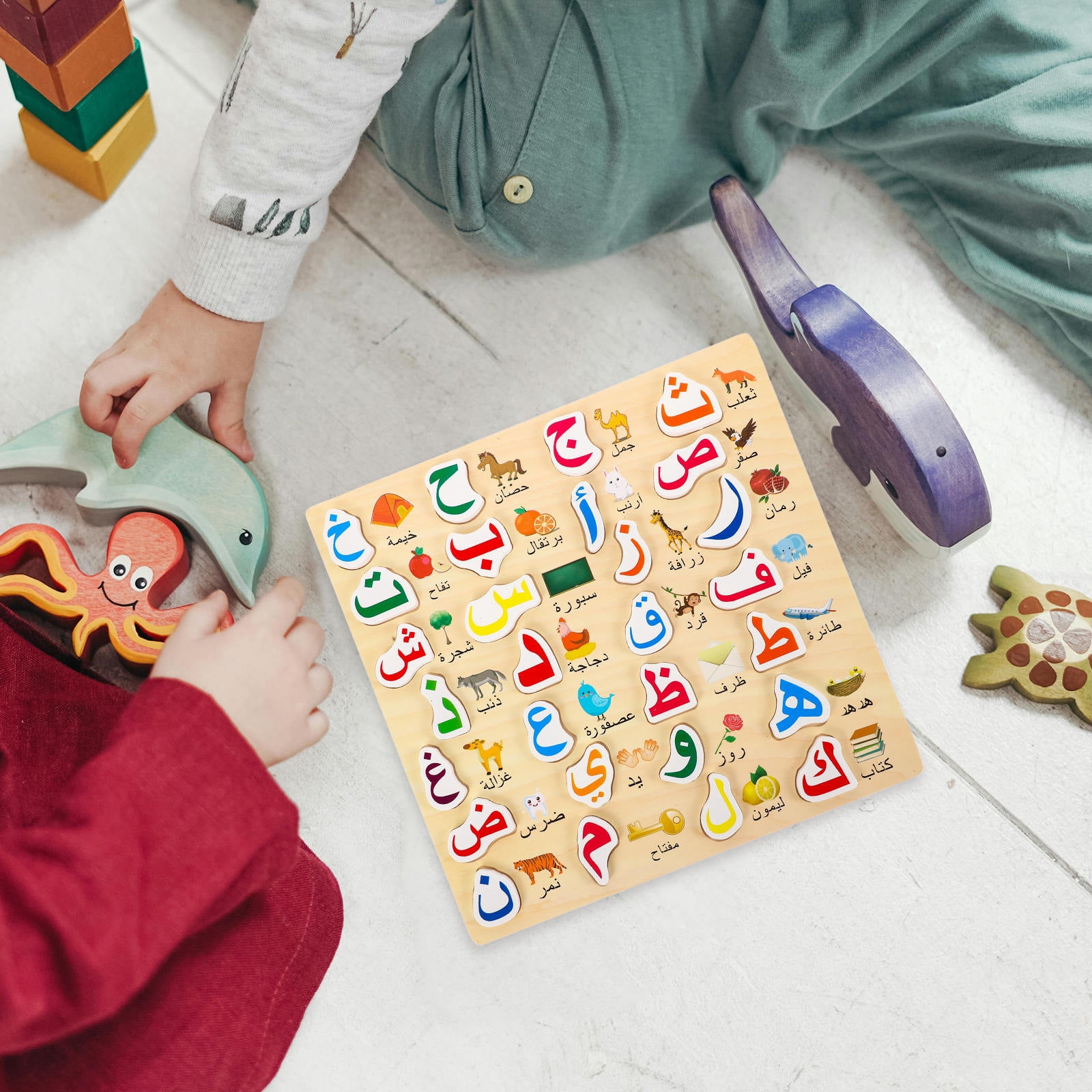 WHAMVOX Alphabet Puzzle Wooden Childrens Alphabet Preschool Matching ...